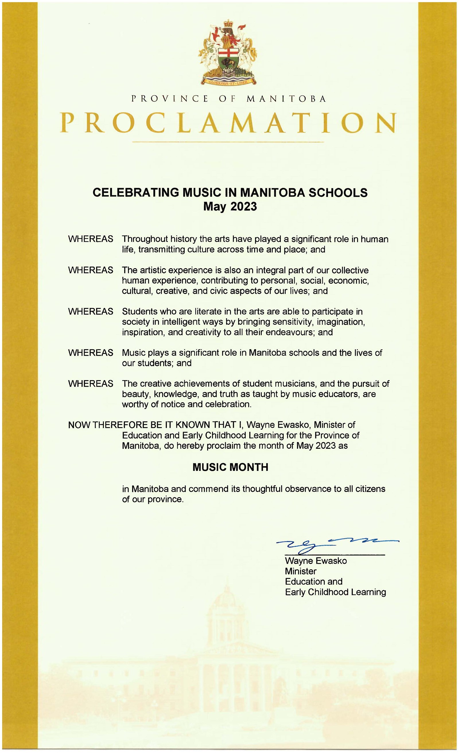Proclamation: Music Month - May